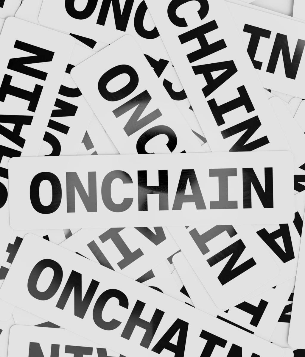 “Onchain is the next online” sticker